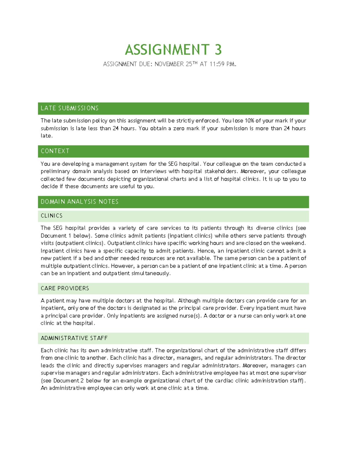 Assignment 3 - gs rw wgr gwr gsfag er - ASSIGNMENT 3 ASSIGNMENT DUE: NOVEMBER 25TH AT 11:59 PM ...