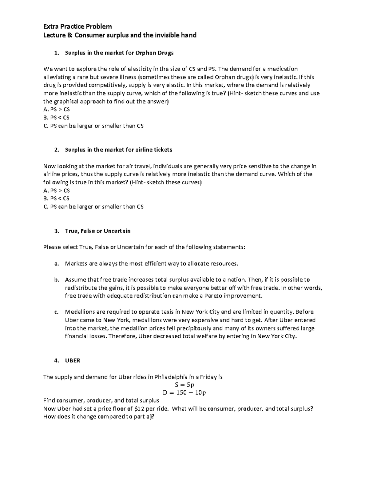 Lecture-08-surplus - Extra practice problem - Warning: TT: undefined function: 32 Extra Practice ...