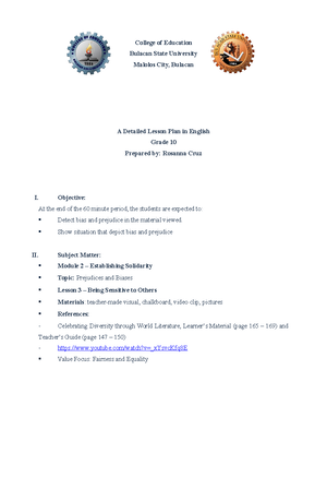 ESP10 Q2 WK6 done - DLL for ESP 10. - Grades 1 to 12 DAILY LESSON LOG ...