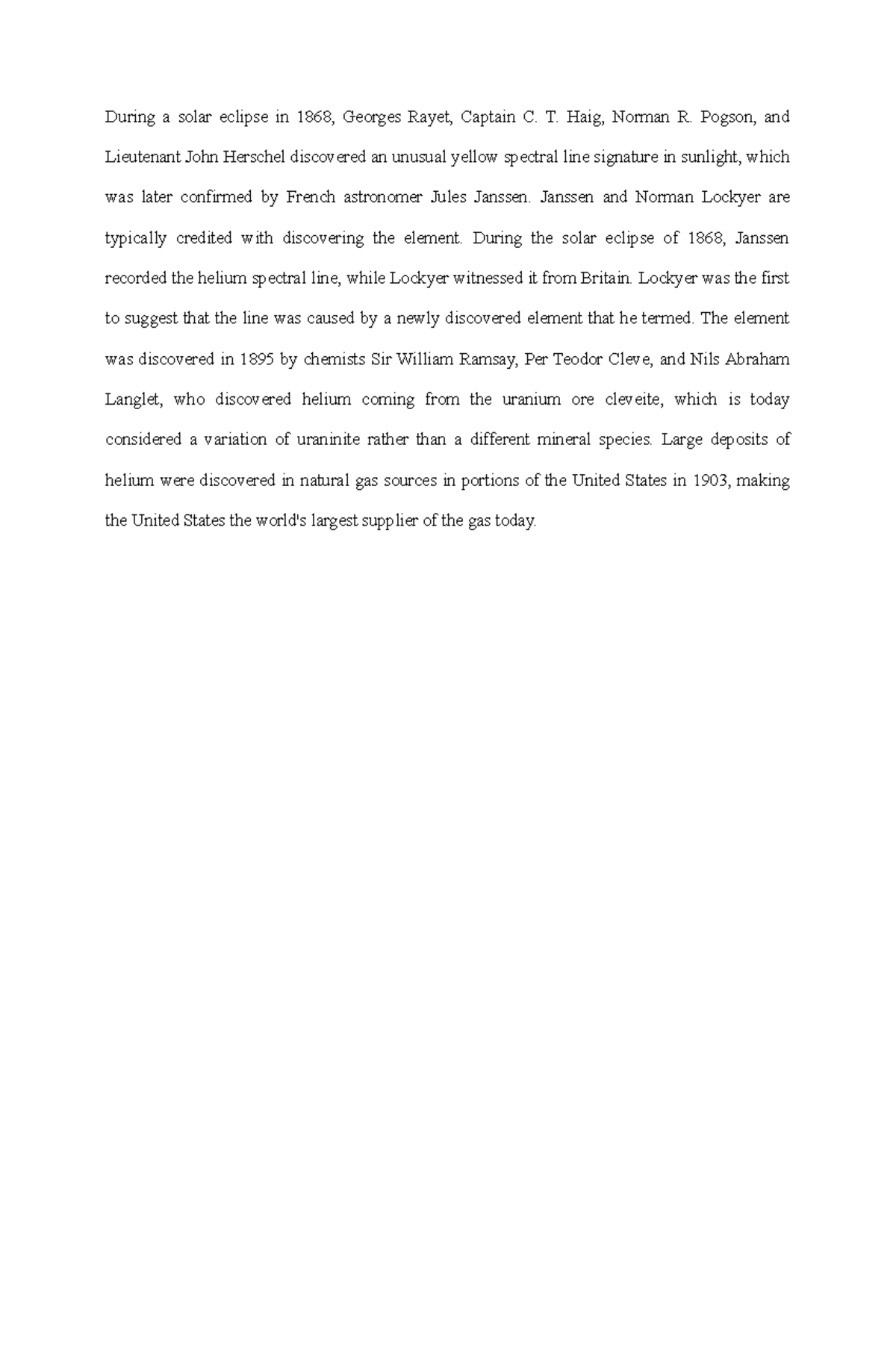 1F2 - LEARNINGS - During a solar eclipse in 1868, Georges Rayet ...