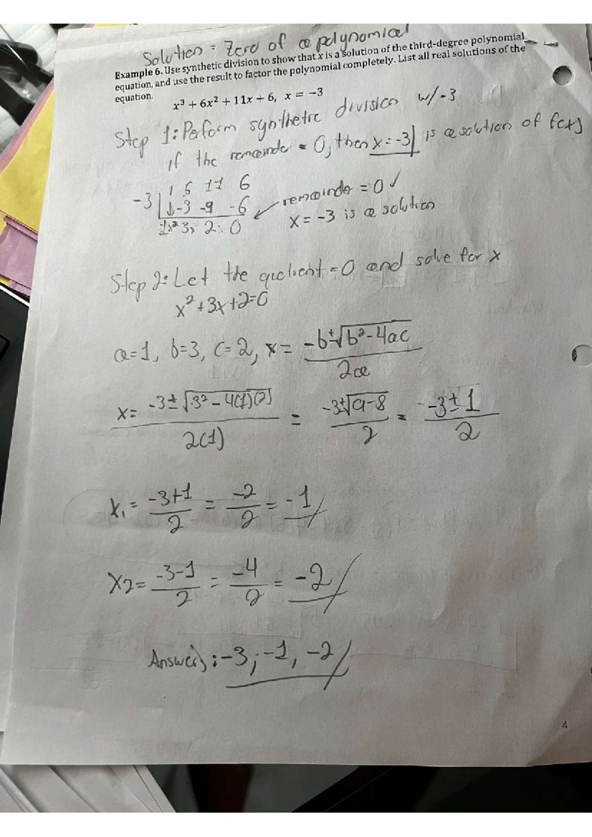 Synthetic division to show x - MATH 1314 - Studocu