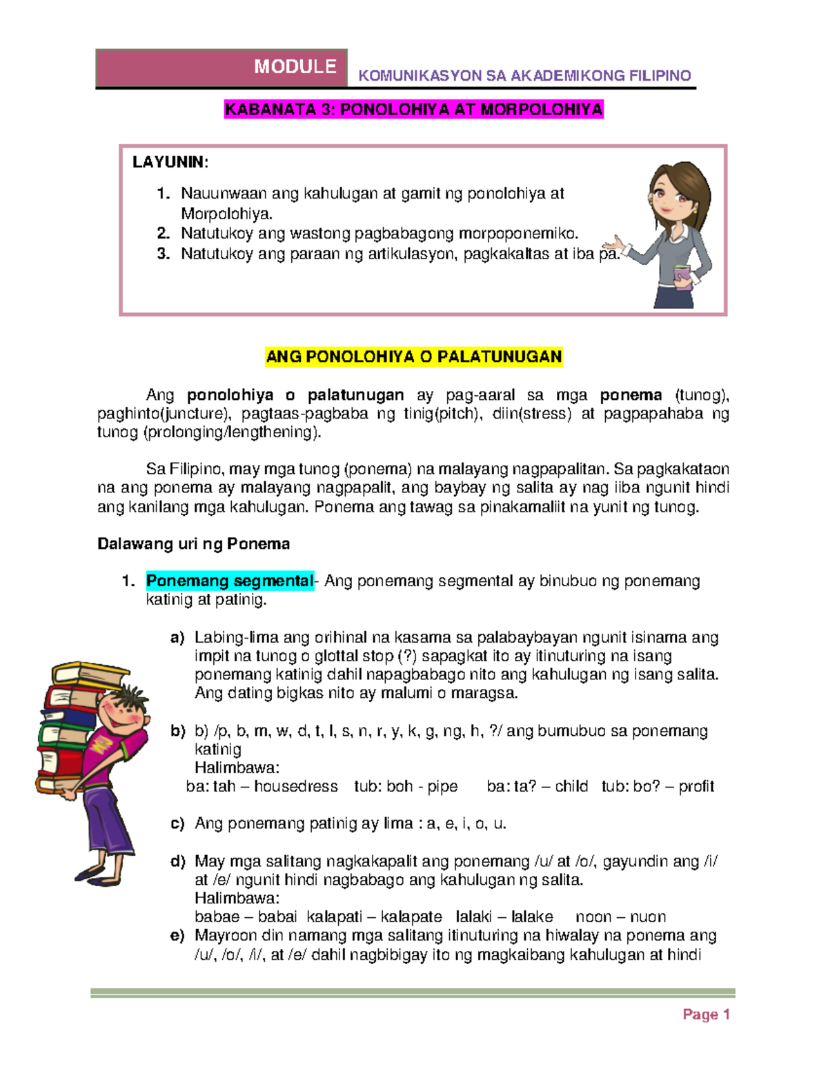 Kabanata 3 Ponolohiya AT Morpolohiya - KABANATA 3: PONOLOHIYA AT ...