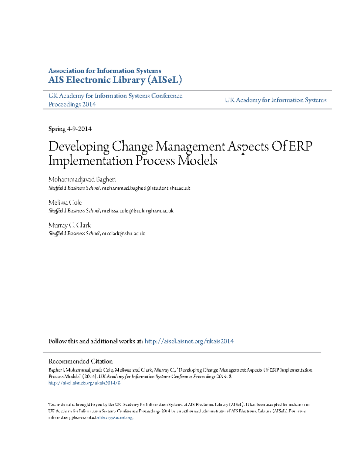 Developing Change Management Aspects Of ERP Implementation Proces ...