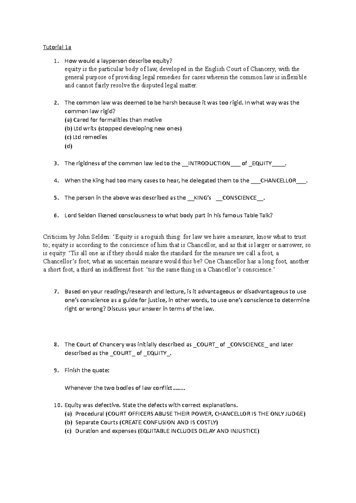 Tutorial 1a EQT - Tutorial 1a 1. How would a layperson describe equity ...