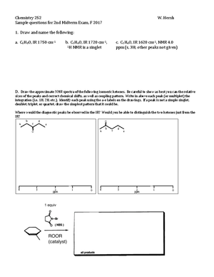 Organic Chemistry 2 Lab report 1 - Chemistry 2512, Spring 2022 ...
