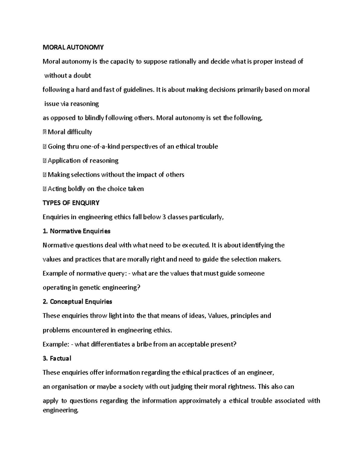 LIFE Skills Module 4 PART 6 - MORAL AUTONOMY Moral autonomy is the ...