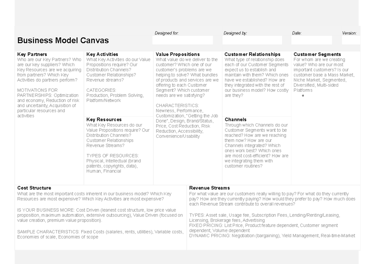 Business model canvas - Lalamove - Designed for: Designed by: Date ...