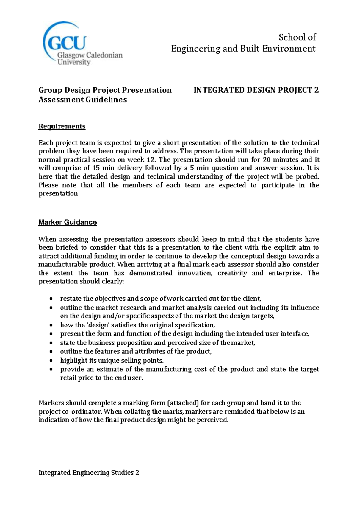 Assessment Project Presentation - School of Engineering and Built ...