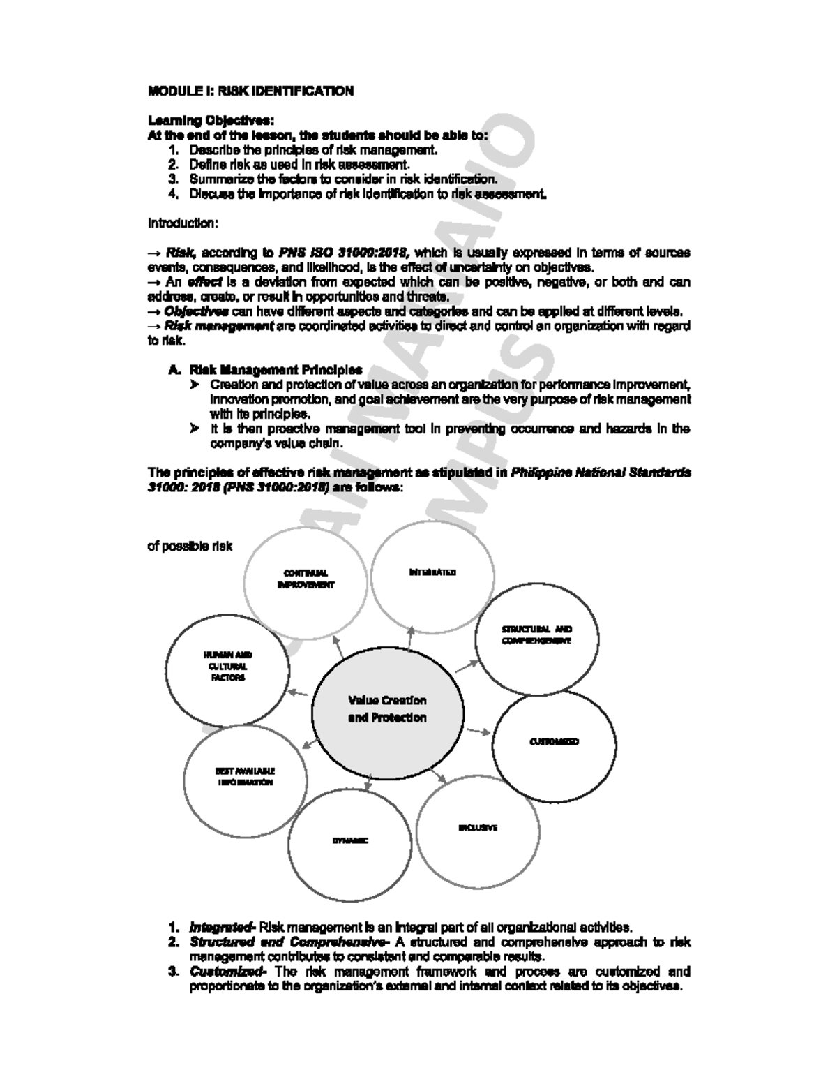 Module 1 RISK Identification - Hospitality Management - Studocu