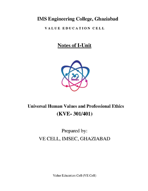 UHV Handout 2-Harmony in the Human Being - Understanding Harmony in the ...