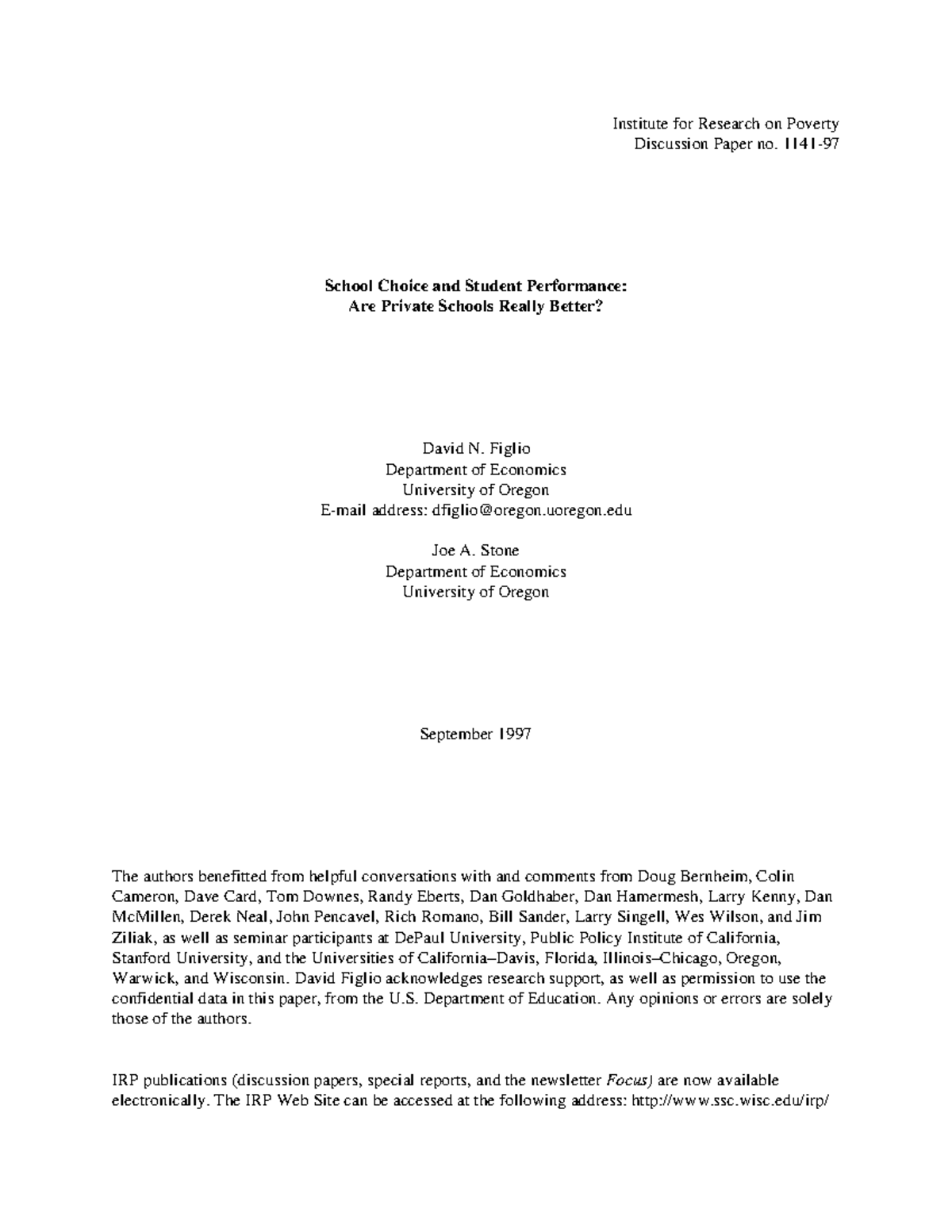 Sample/practice exam - Institute for Research on Poverty Discussion ...