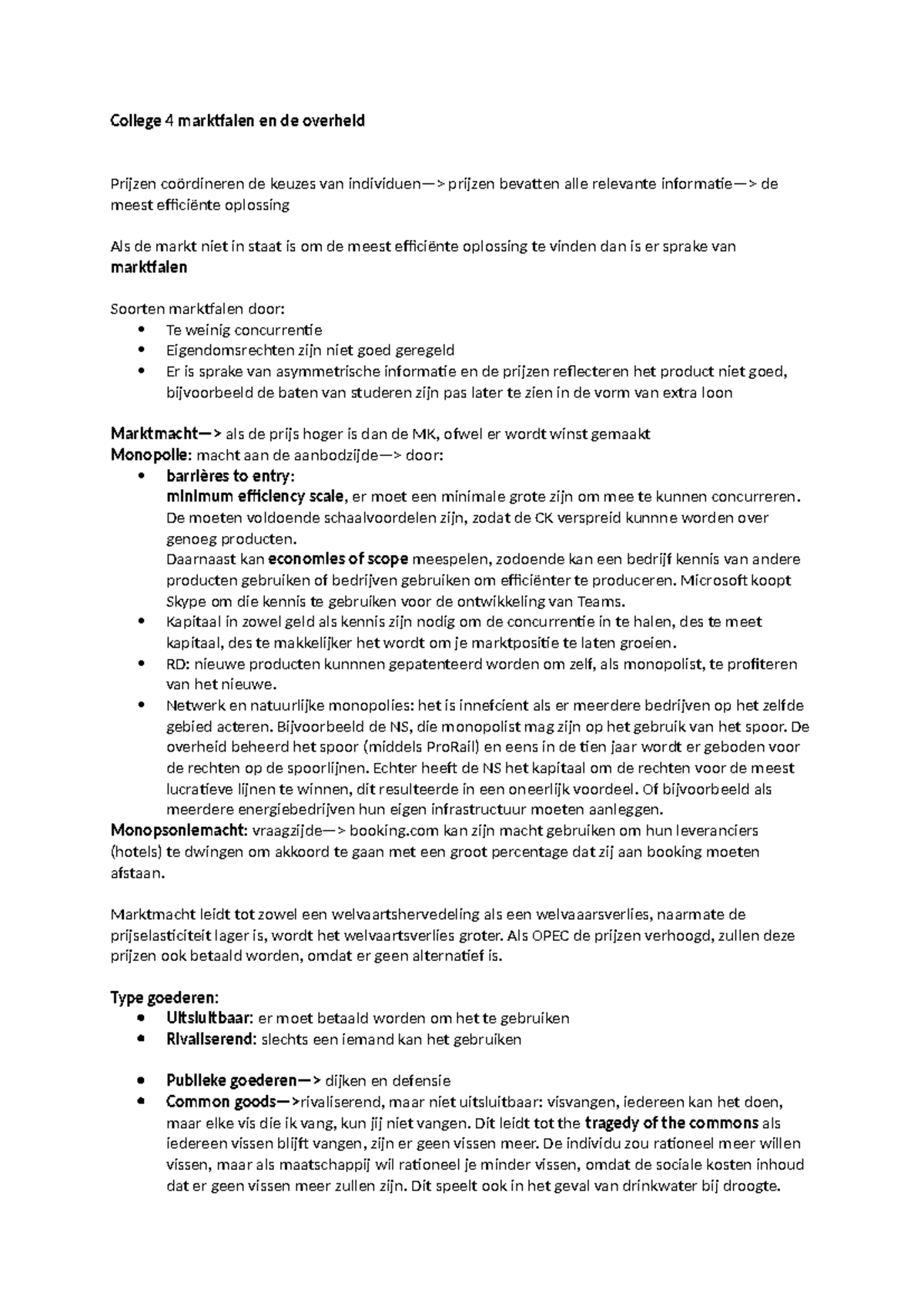 College 4 - ccc - College 4 marktfalen en de overheid Prijzen ...