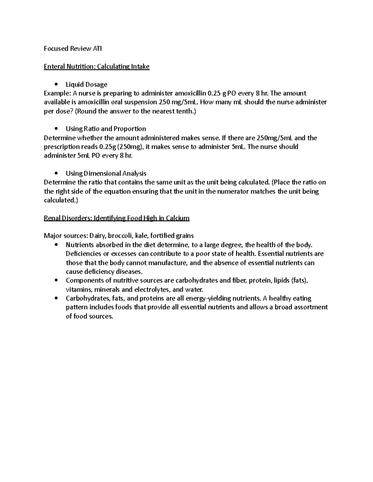 Focused Review ATI - ATI remediation - Focused Review ATI Enteral ...