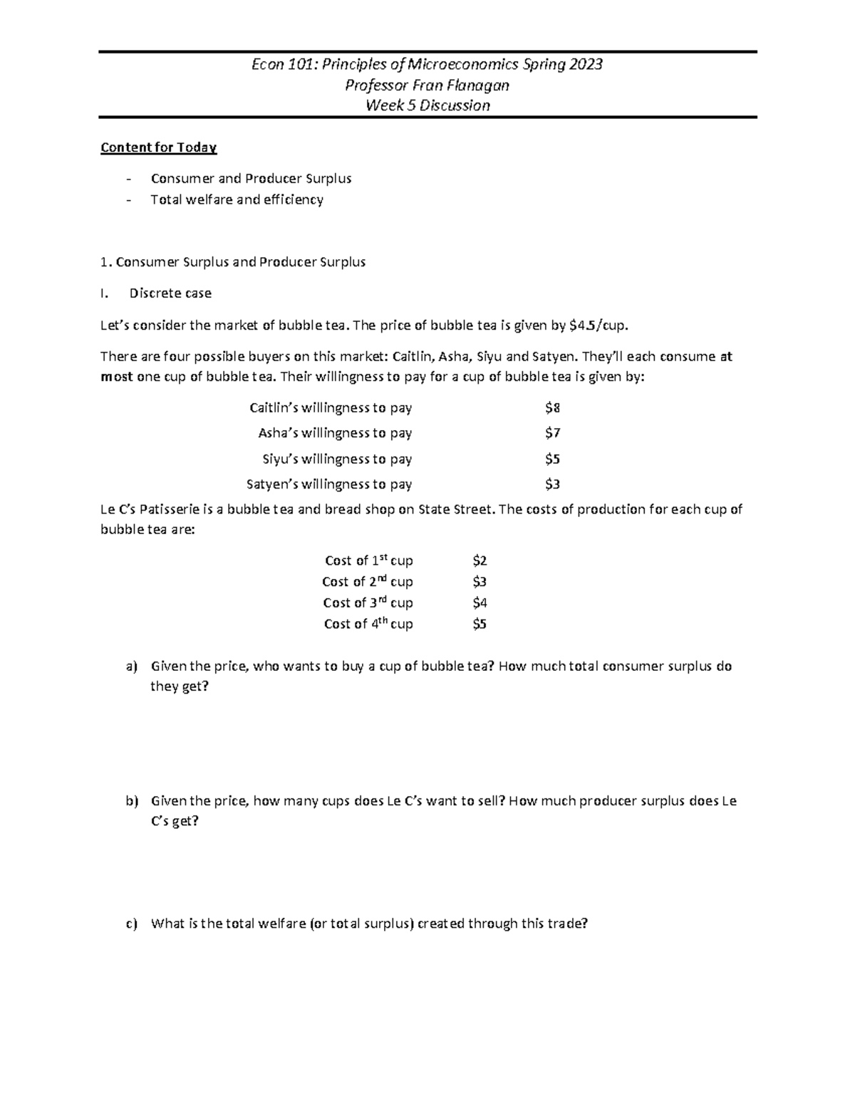 Discussion Week 5 - Professor Fran Flanagan Week 5 Discussion Content ...
