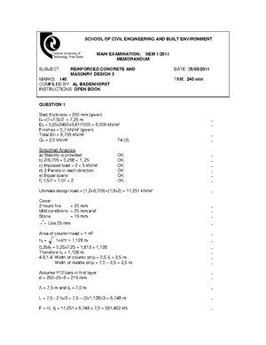 Exam SEM 1-2011 - Exam memo 2011 - GWP31AI - EXAMINER MODERATOR MAIN ...