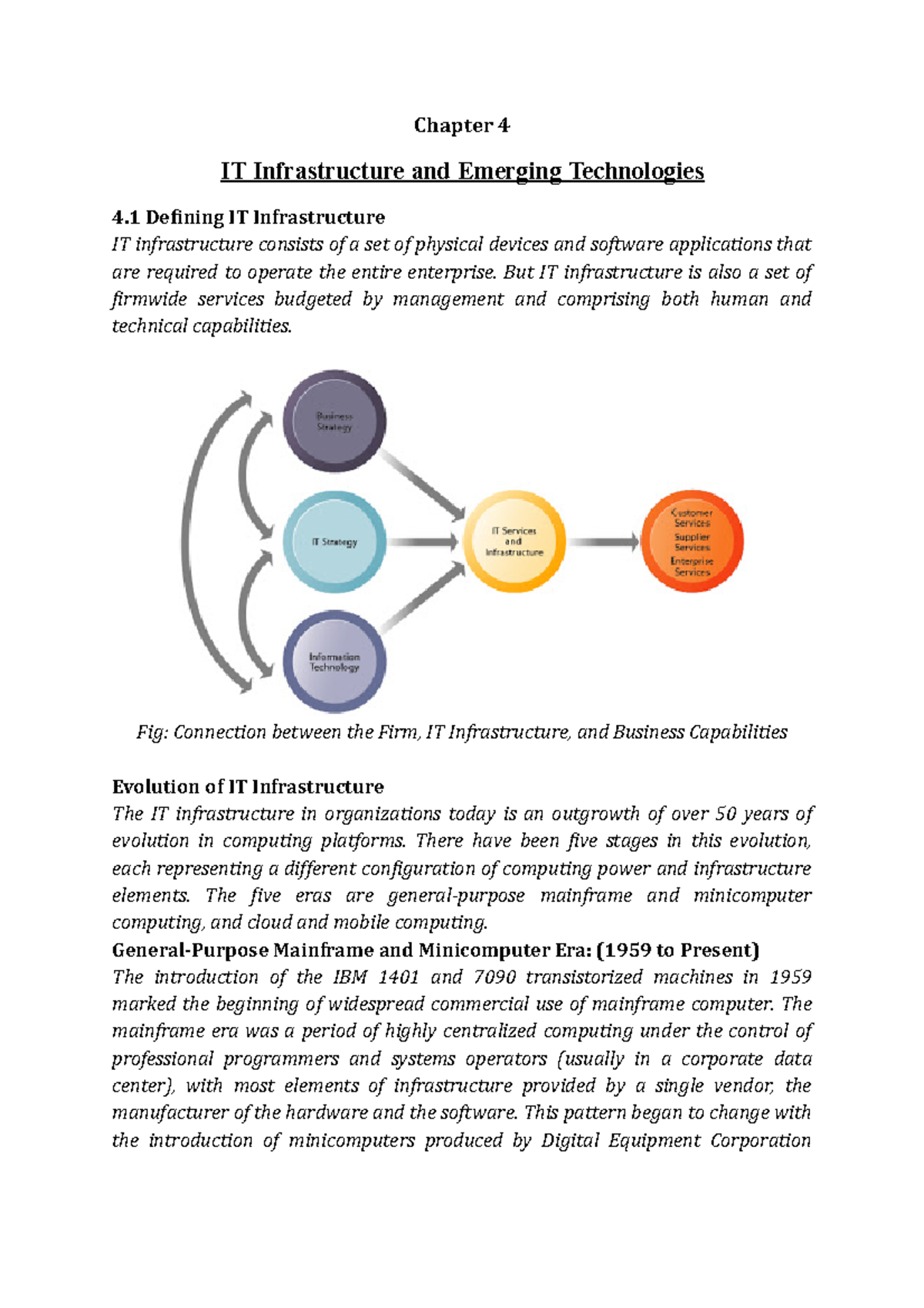 Unit 4 Notes - Xyz teacher - Chapter 4 IT Infrastructure and Emerging ...