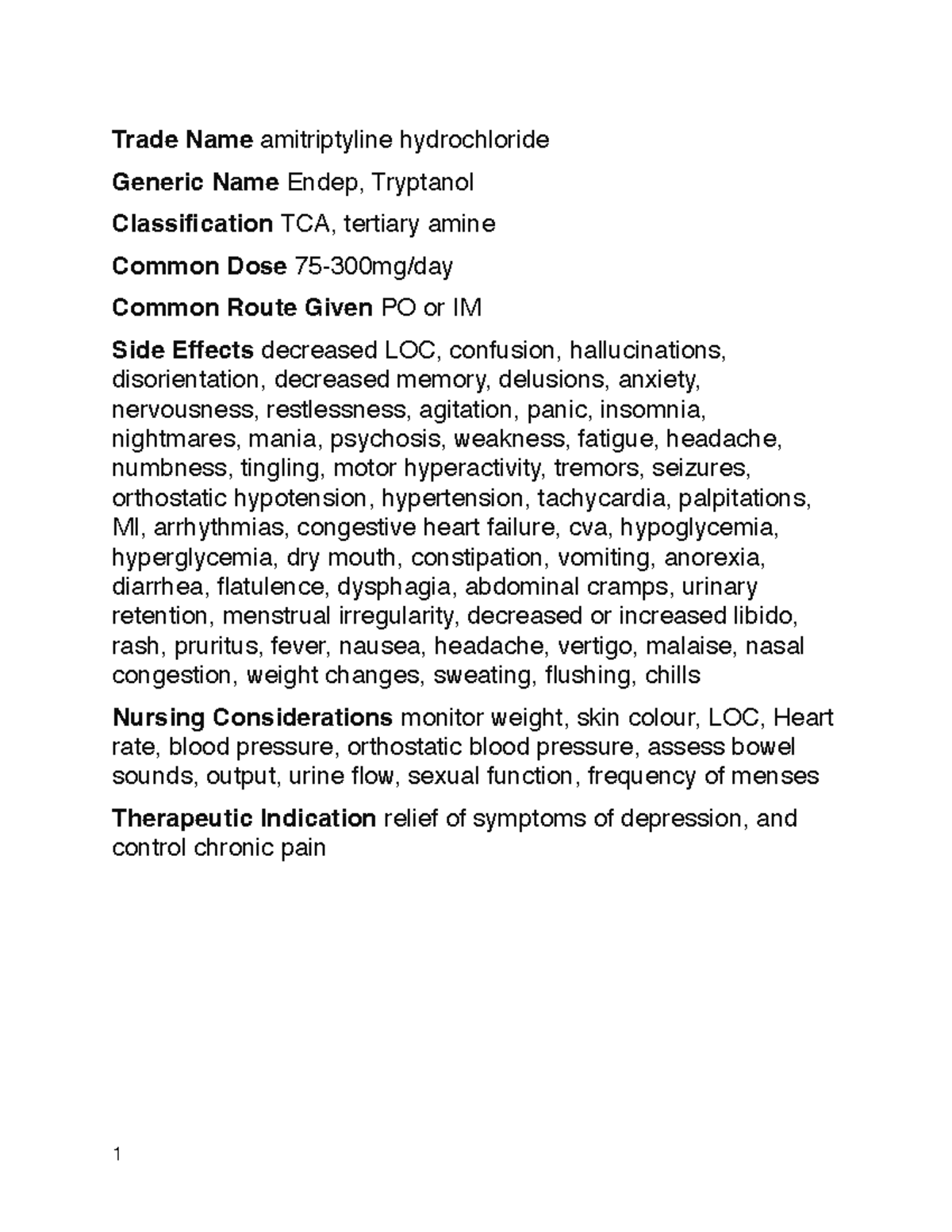 Amitriptyline Hydrochloride - Trade Name amitriptyline hydrochloride ...