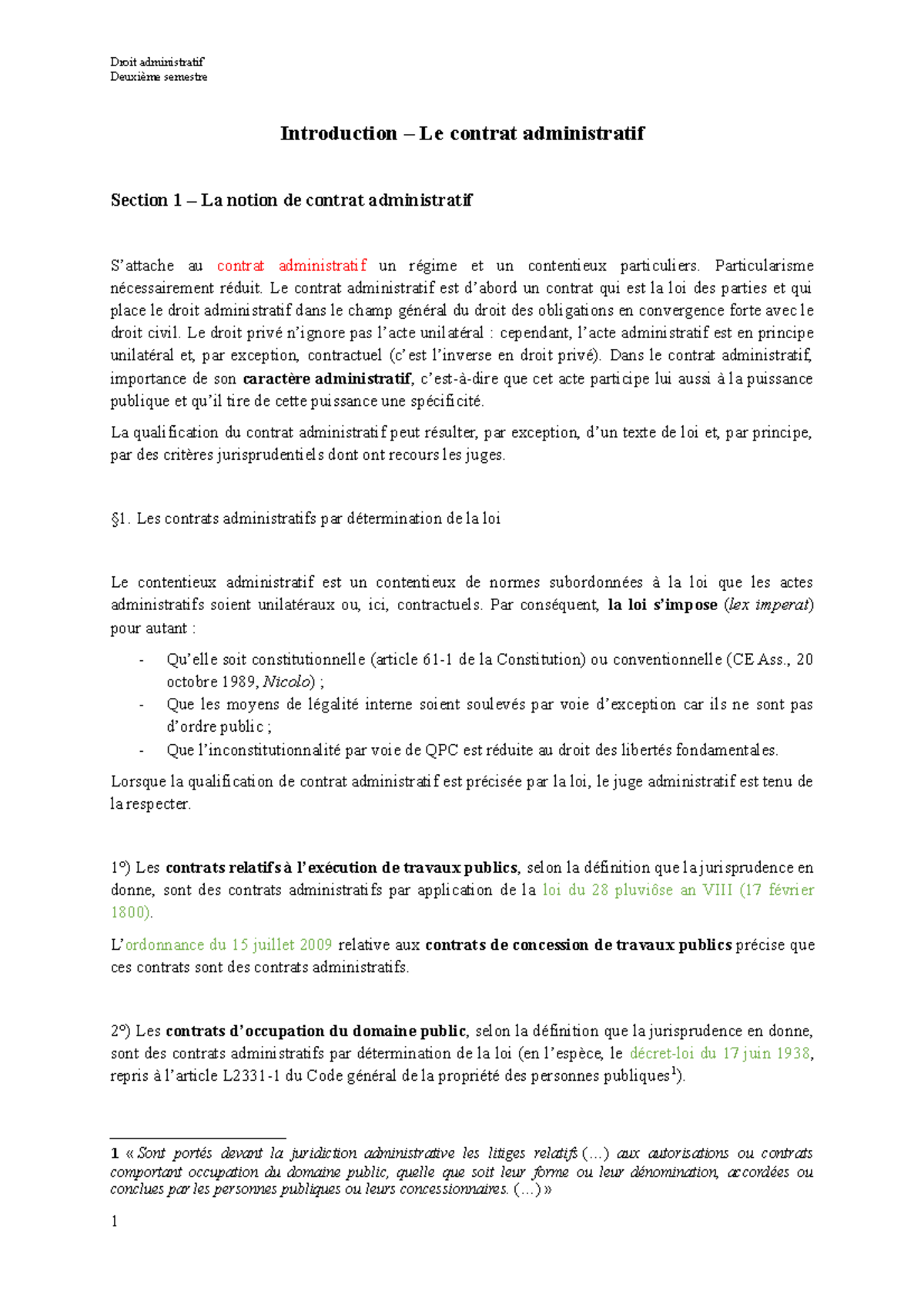 DAdministratif L2 S2 Introduction (Le contrat administratif) - Droit ...