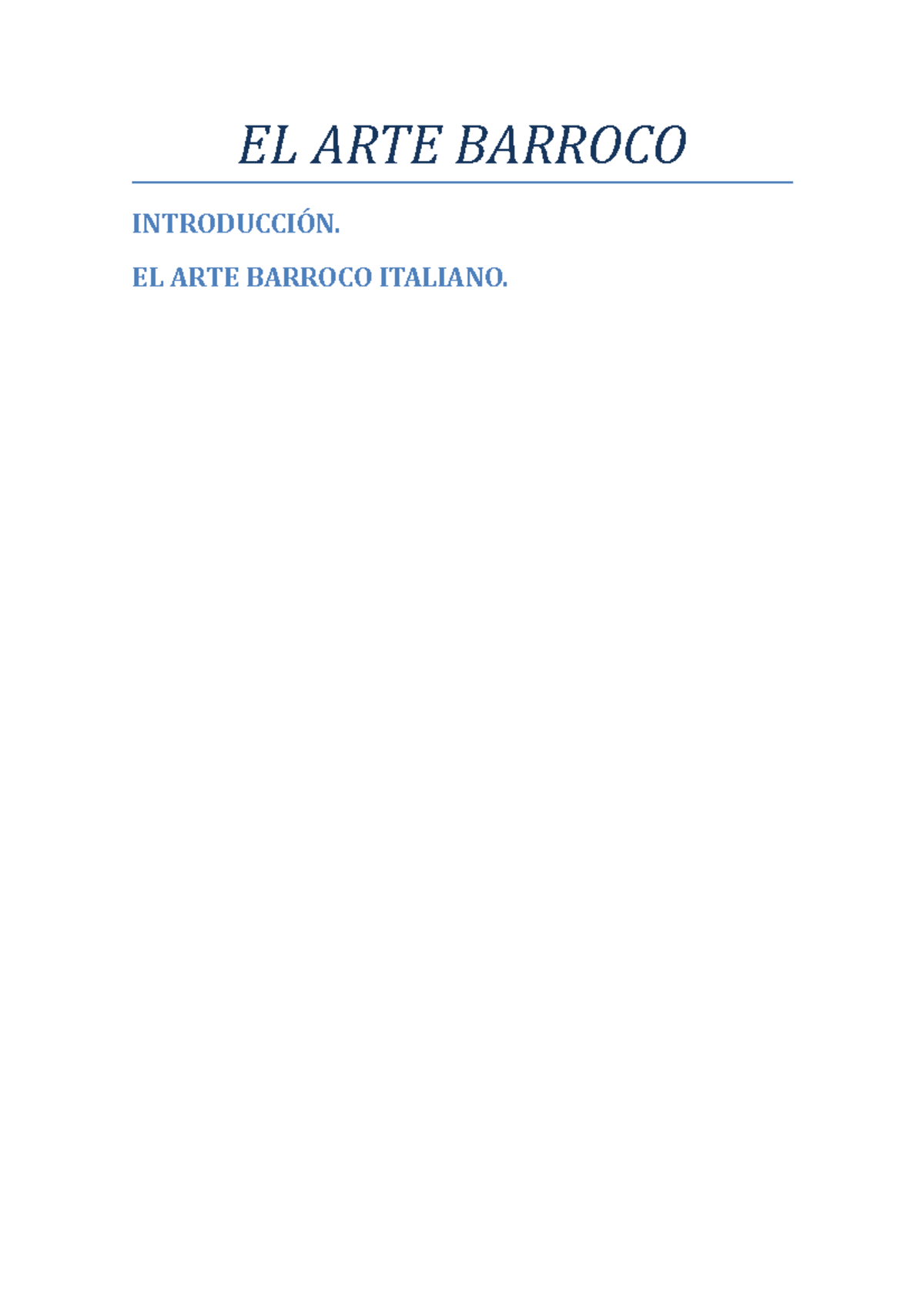 EL ARTE Barroco 1 - Apuntes 1,2,3 - EL ARTE BARROCO INTRODUCCIÓN. EL ...