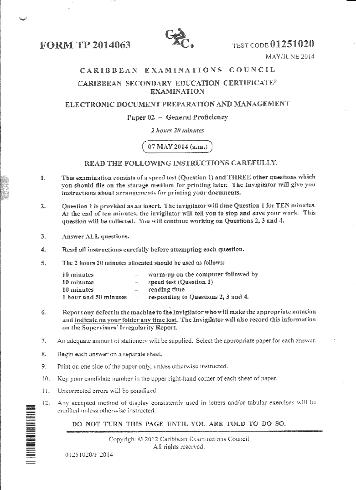 EDPM Paper 1 (June 2014 ) - Information technology - Studocu