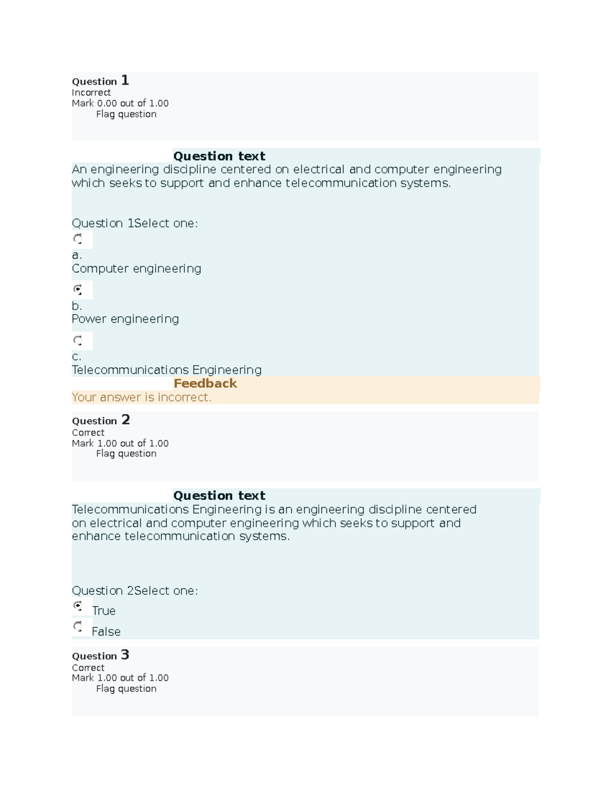 Computer Engineering as a Discipline final quiz 2 - Question 1 ...