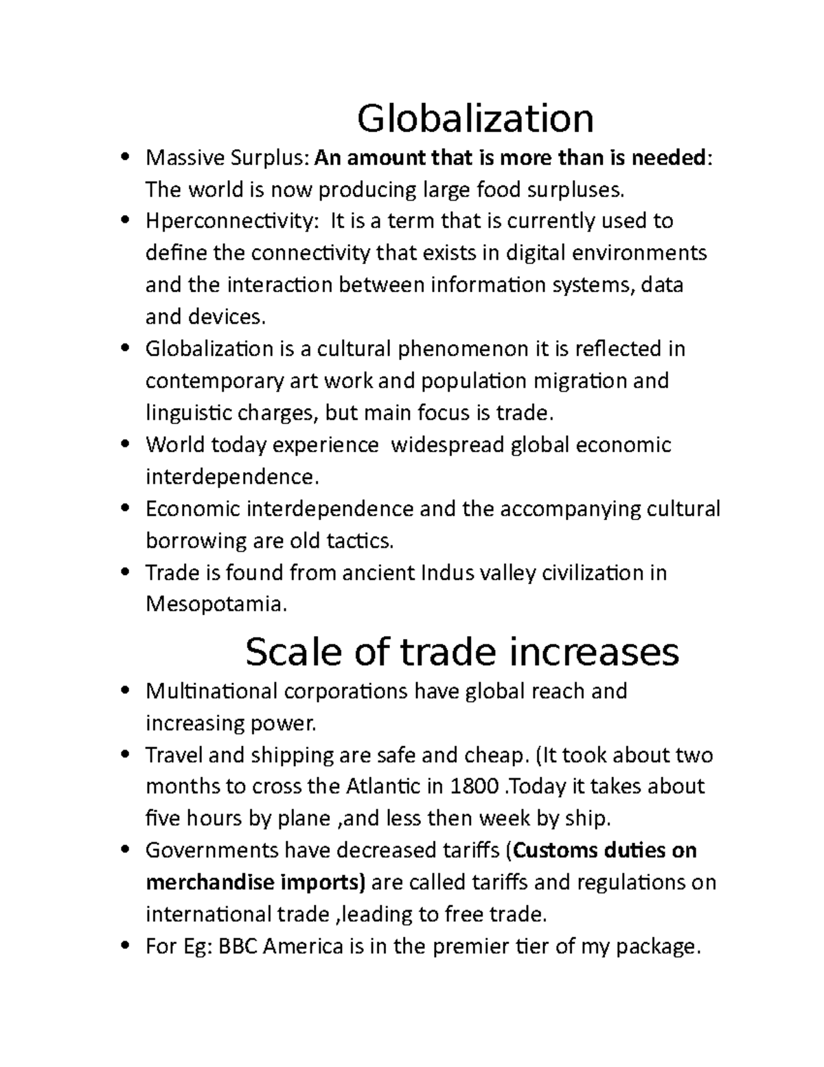 Globalization - They are well prepared notes. - Globalization Massive ...