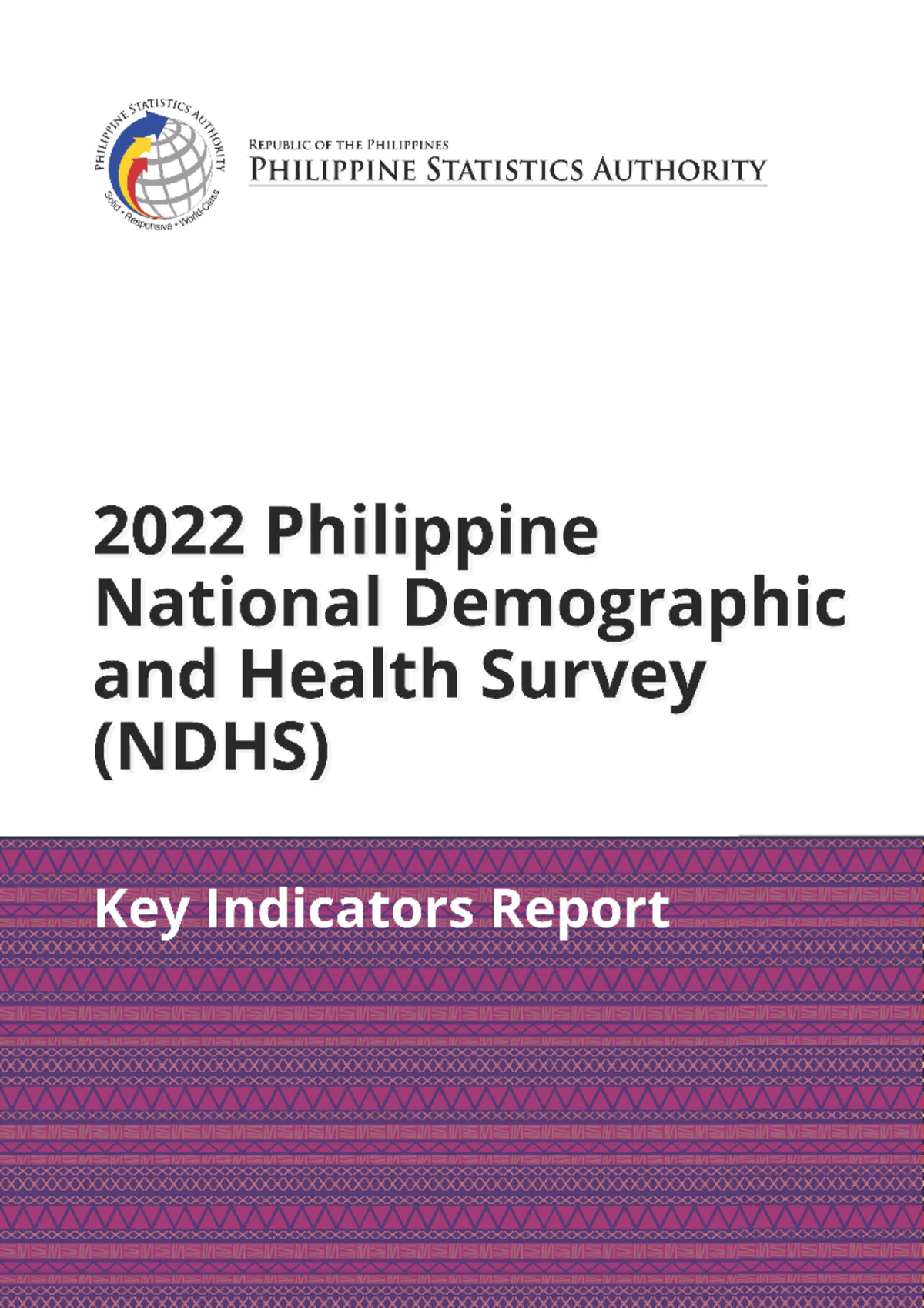 2022 NDHS Key Indicators Report - 2022 Philippine National Demographic ...