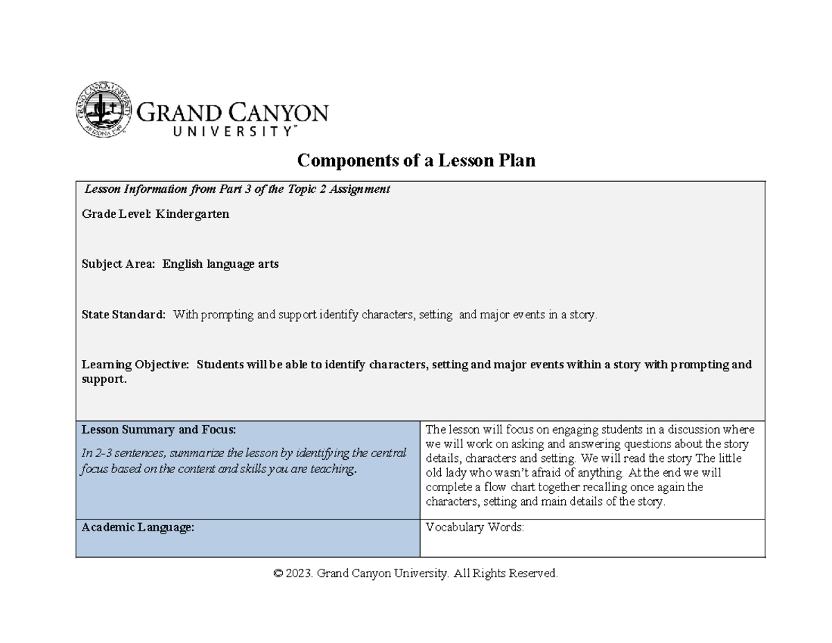 ECE-522-RS-T4-Components of a Lesson Plan copy - Components of a Lesson ...