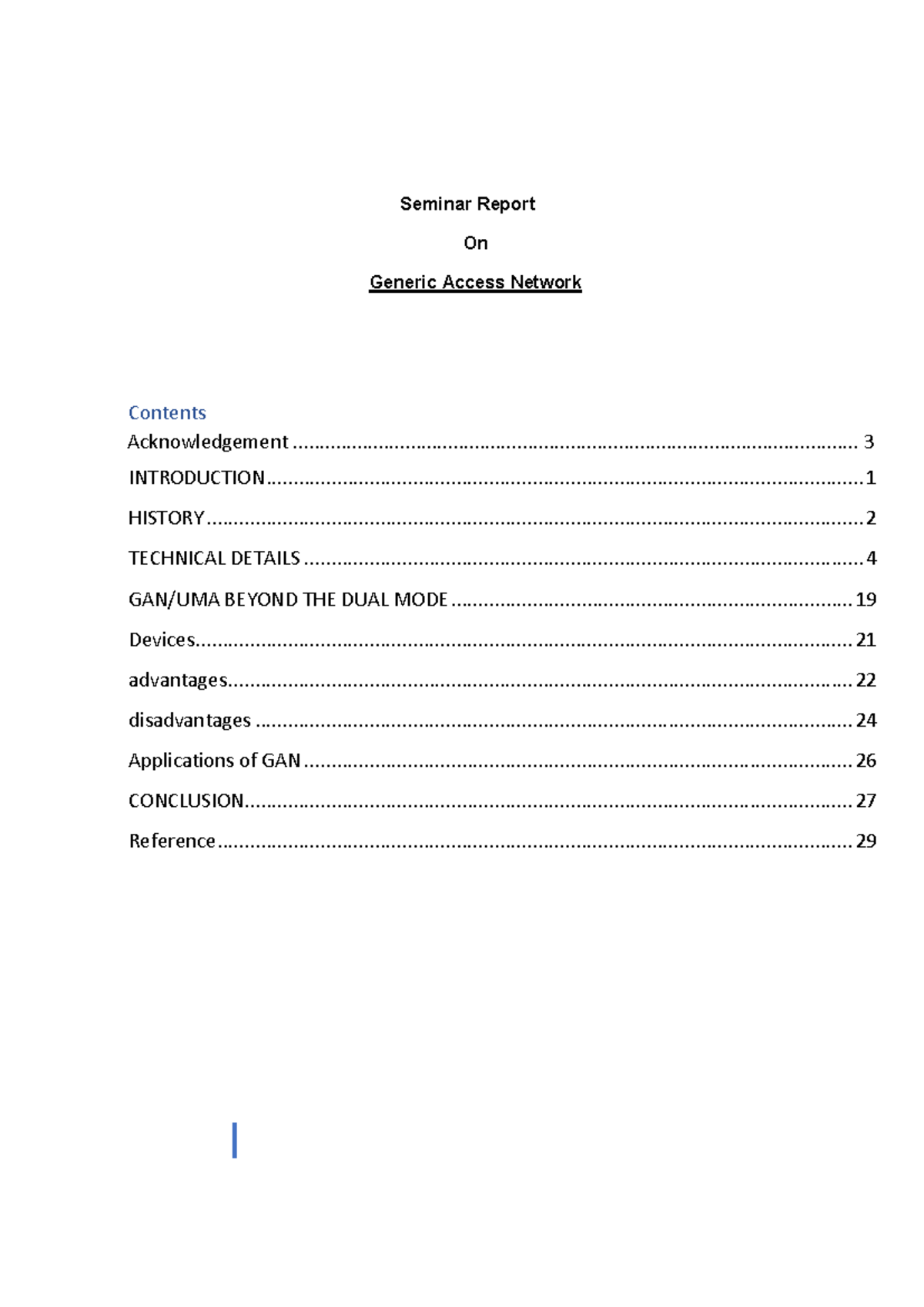 Generic Access Network - Seminar Report On Generic Access Network ...