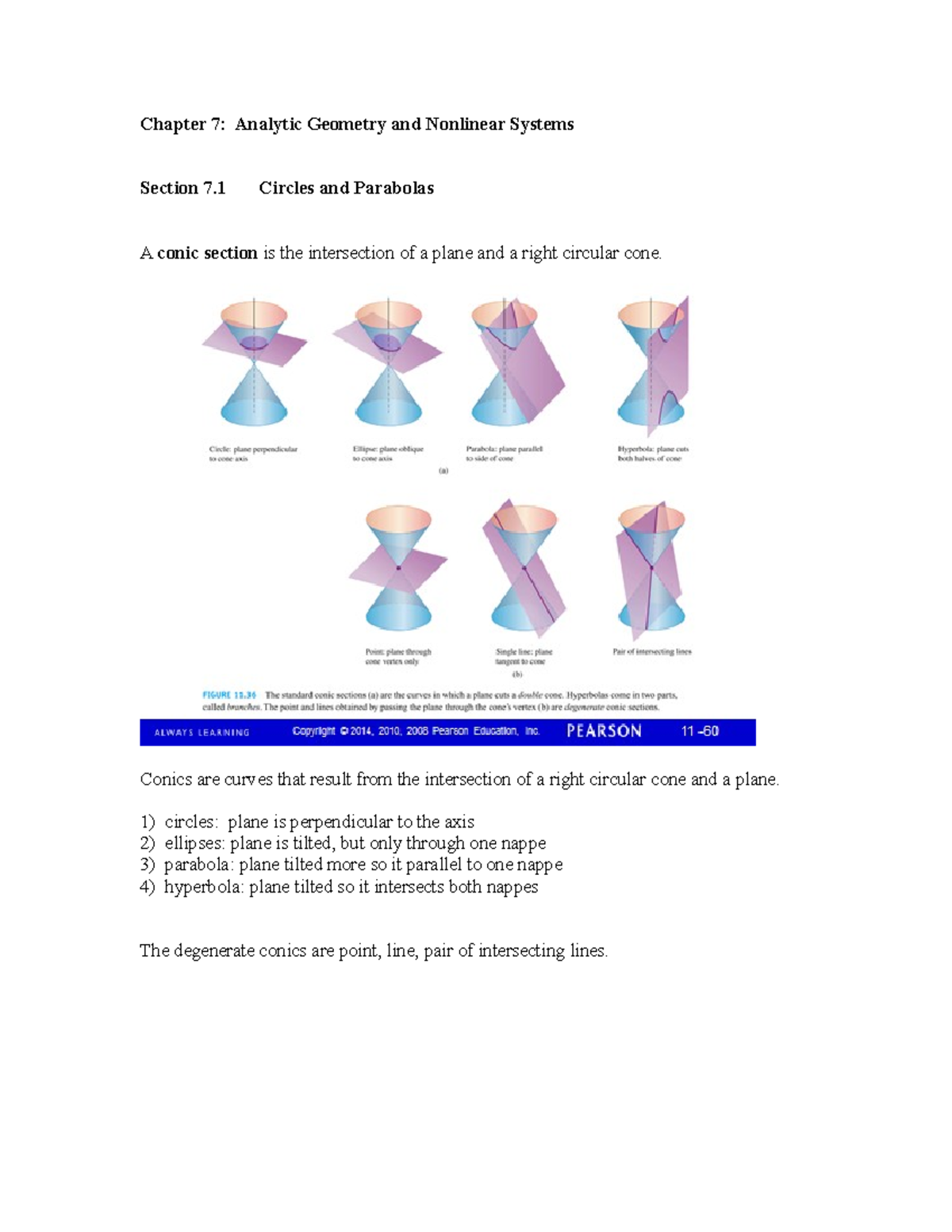 8.1 Circles and Parabloas - Chapter 7: Analytic Geometry and Nonlinear Systems Section 7 Circles ...