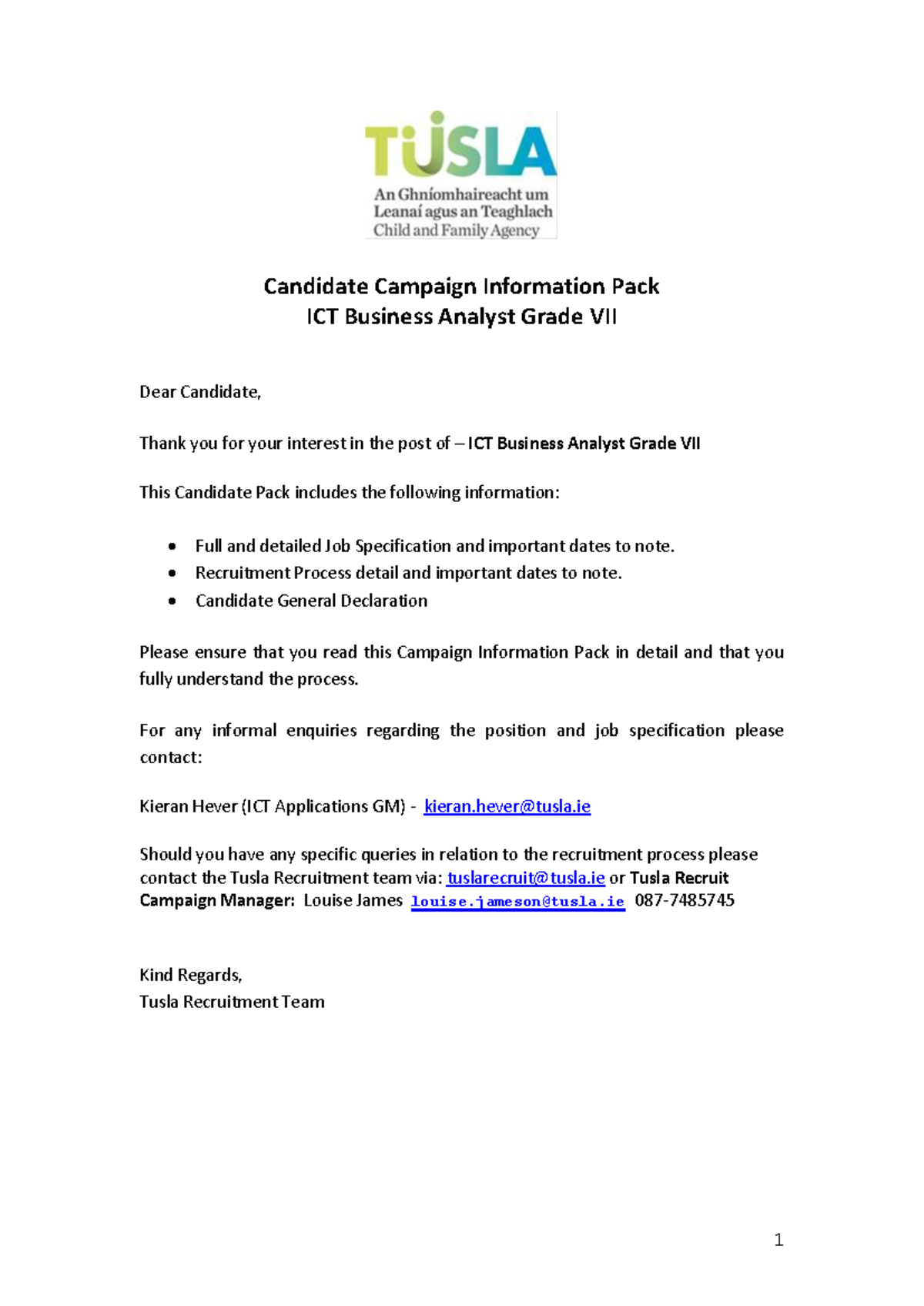 Candidate Information Pack ICT Business Analyst Grade VII July 2024 ...