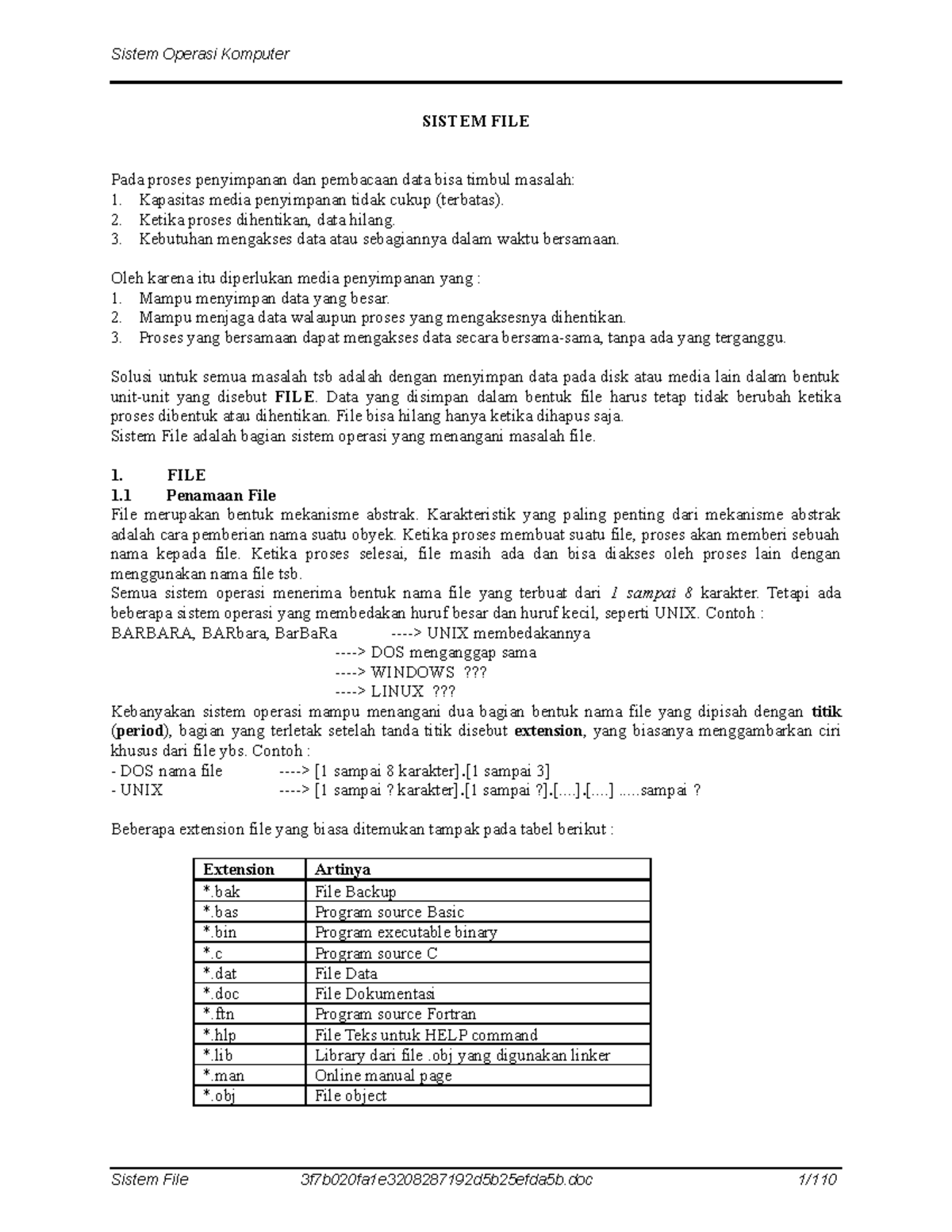 Sistem File - SISTEM FILE Pada proses penyimpanan dan pembacaan data ...