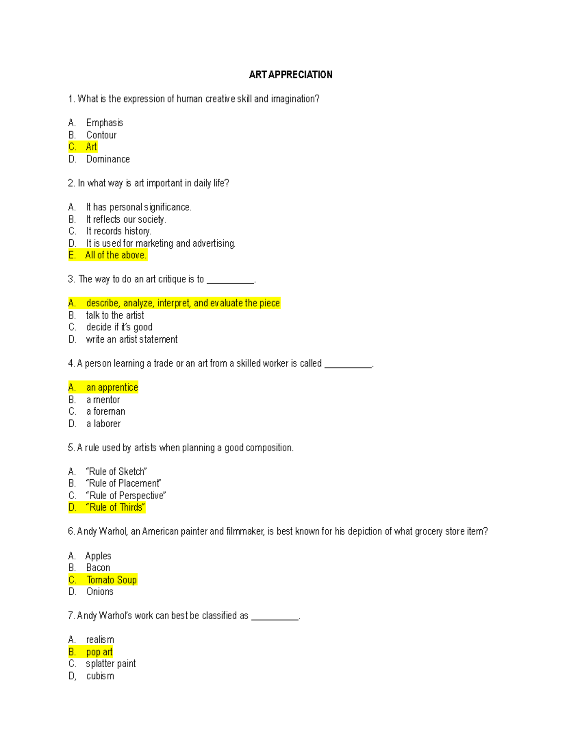 ART Appreciation - ART APPRECIATION What is the expression of human ...