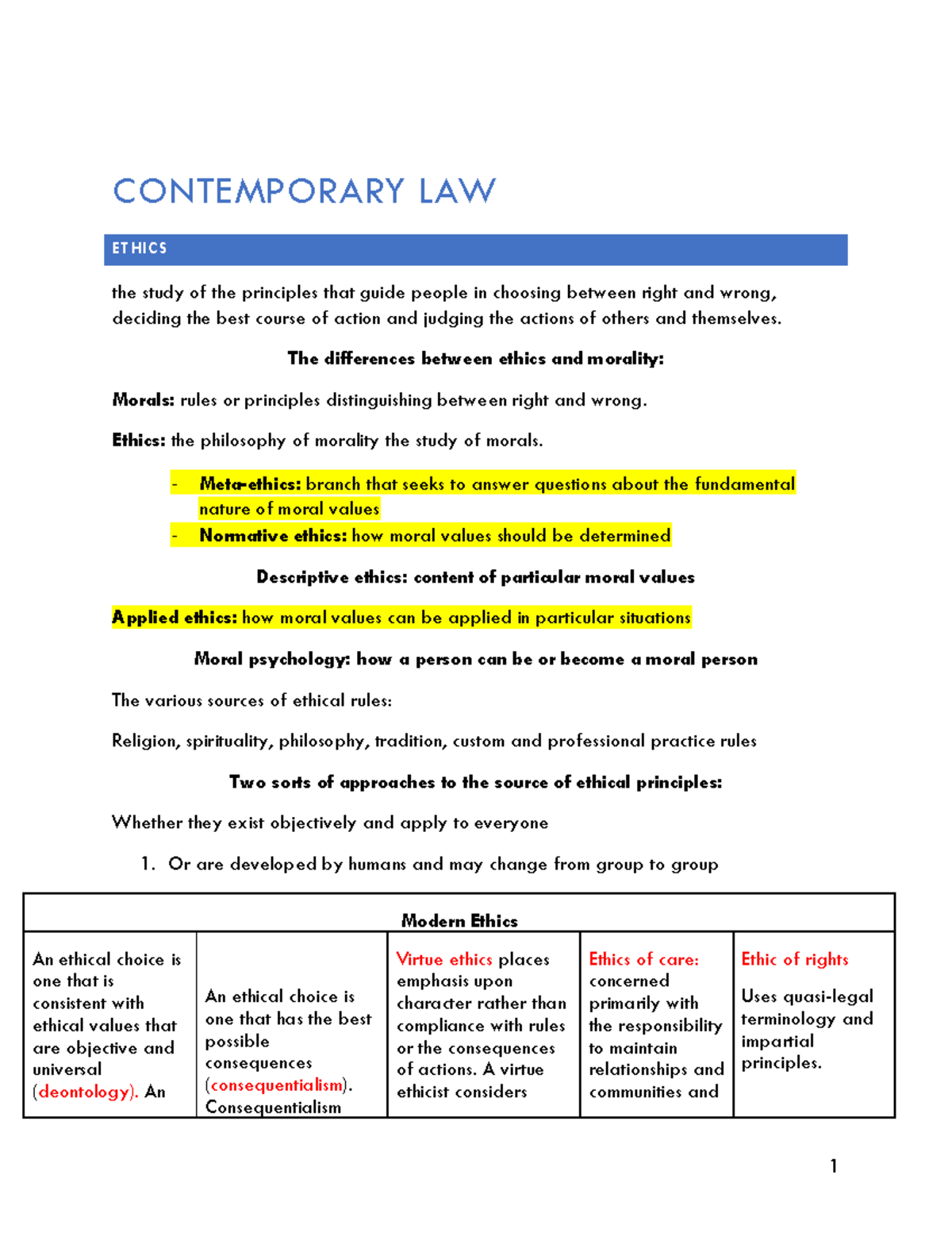 Contemporary Law - Week 5-6 Notes - Warning: TT: undefined function: 32 ...