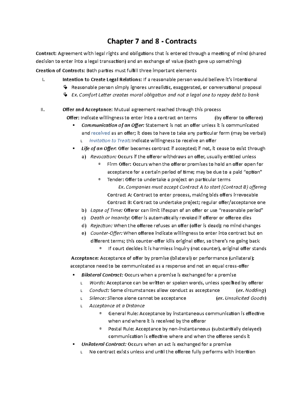 Chapter 7^8 - BLAW 301 - Summary Business Law - Chapter 7 and 8 ...