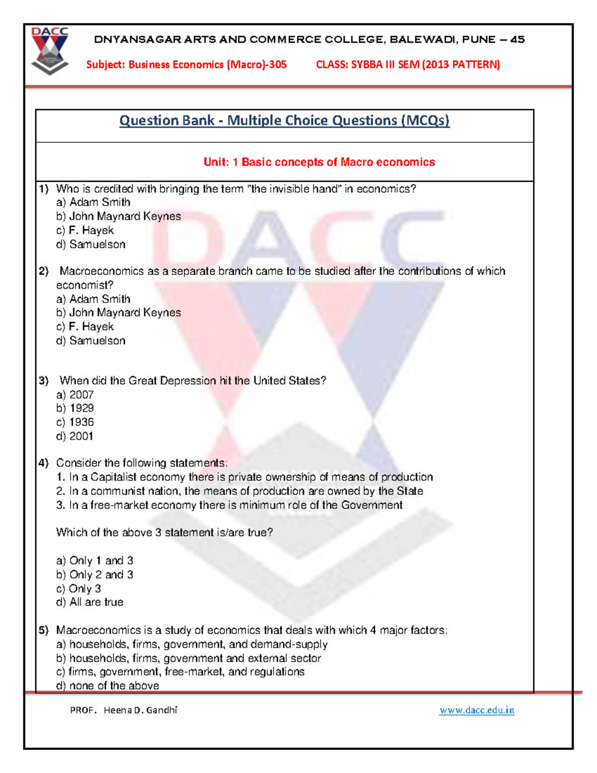 BBA 305 Business-Economics - Subject: Business Economics (Macro)-305 ...