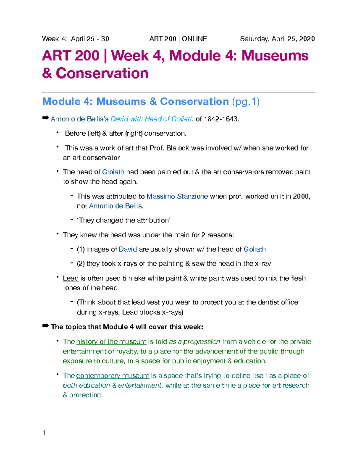 ART 200 Week 4, Module 4 April 25-30 - ART 200 | Week 4, Module 4 ...