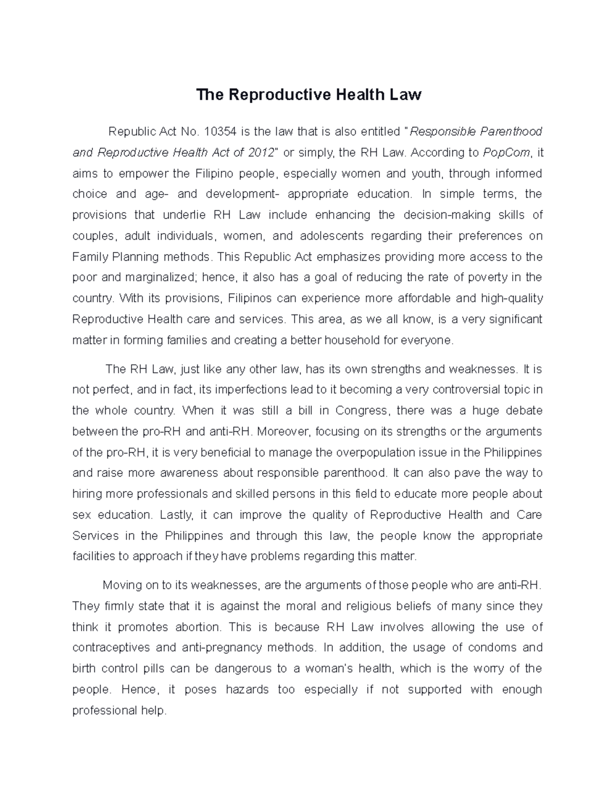 [37] The Reproductive Health Law - The Reproductive Health Law Republic ...