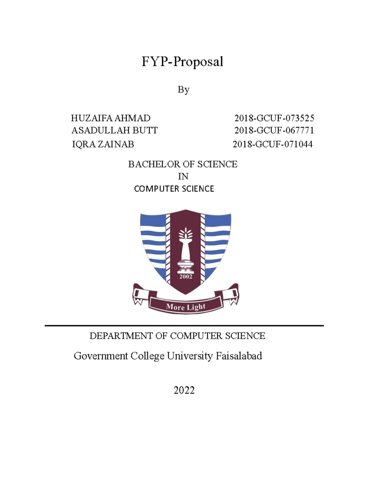 College system final year project - FYP-Proposal By HUZAIFA AHMAD 2018 ...