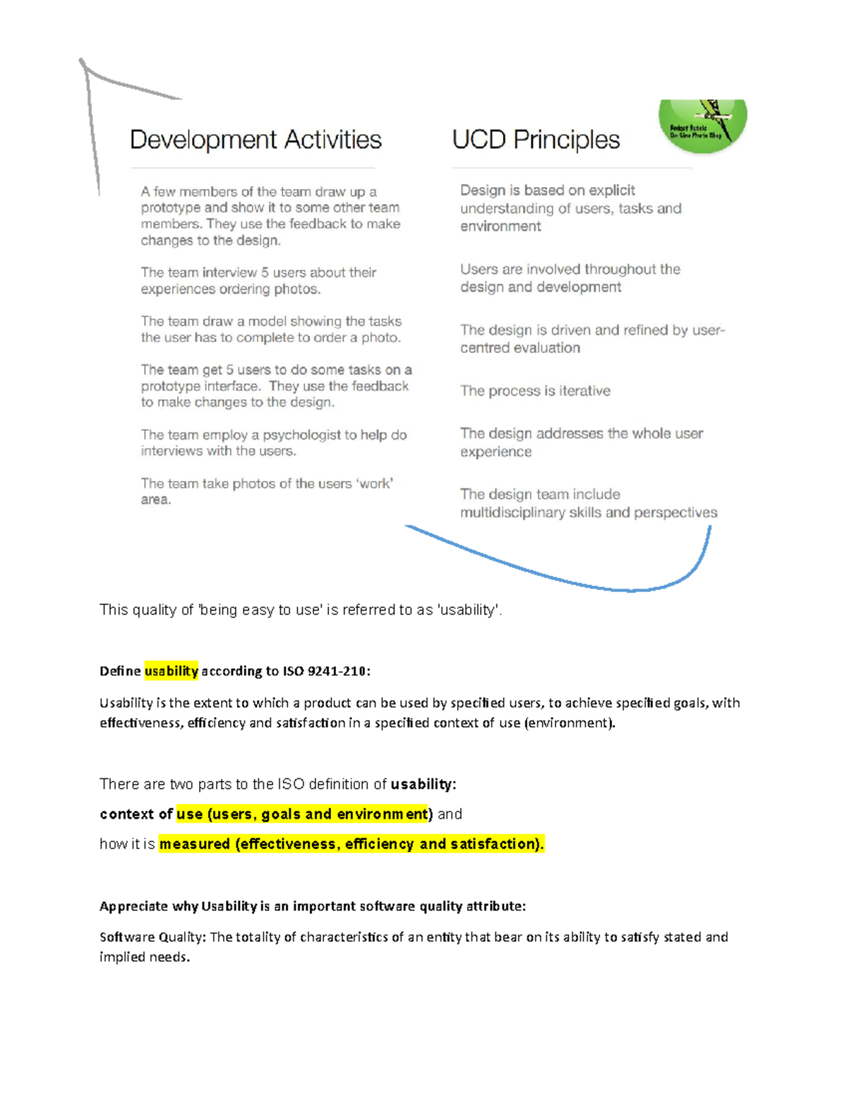 UCD - This quality of 'being easy to use' is referred to as 'usability ...