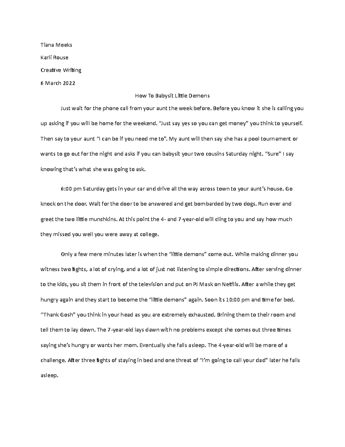 How To Write A Story Essay Tiana Meeks Karli Rouse Creative Writing How To Write A Story Essay Tiana Meeks Karli Rouse Creative Writing