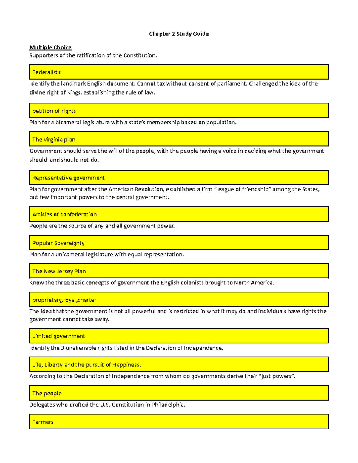 Nevaeh Lowder - Chapter 2 Study Guide - Chapter 2 Study Guide Multiple ...