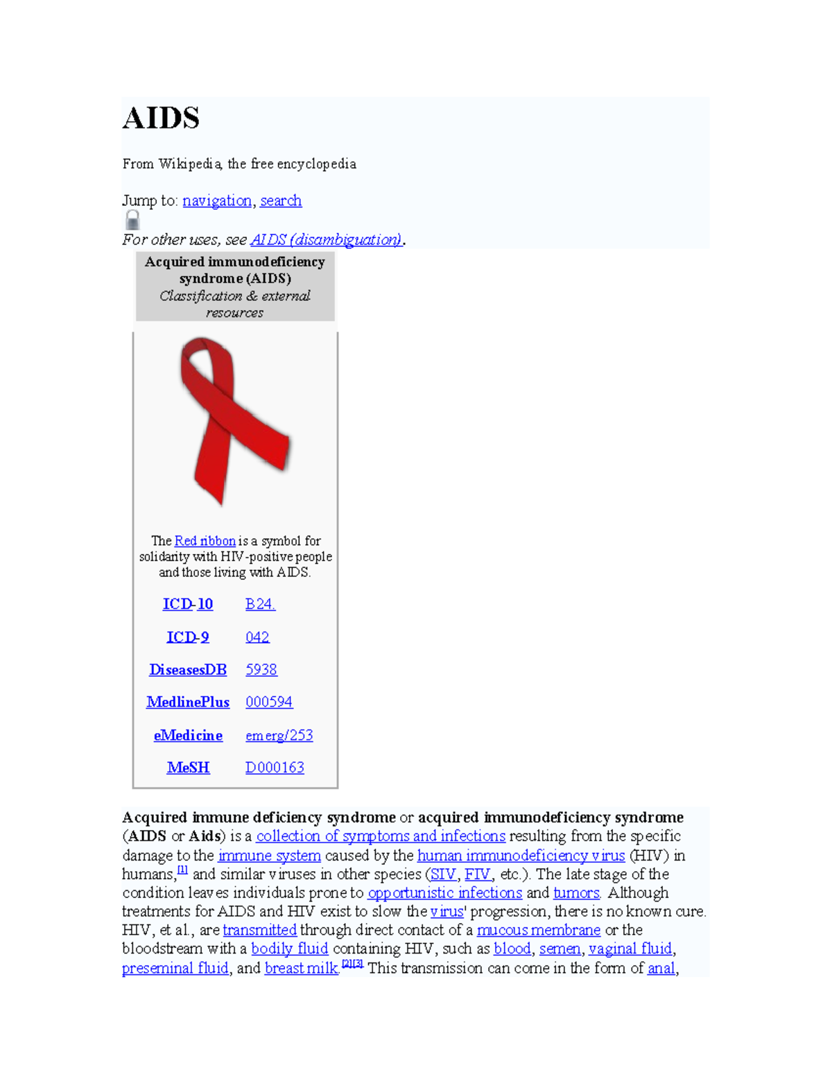 AIDS - Acquired immunodeficiency syndrome (AIDS) Classification ...
