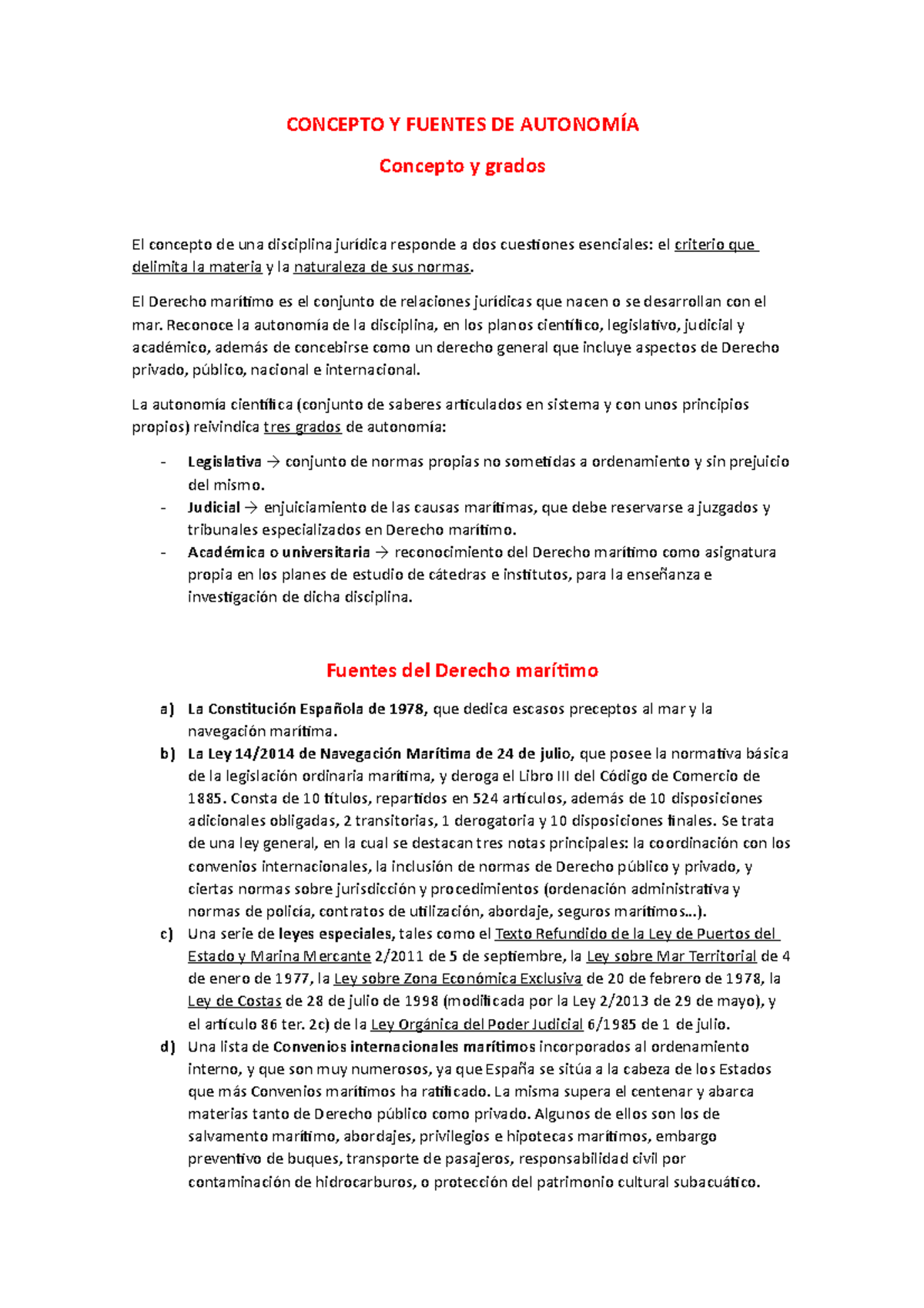 Concepto y Fuentes de Autonomía - CONCEPTO Y FUENTES DE AUTONOMÍA ...