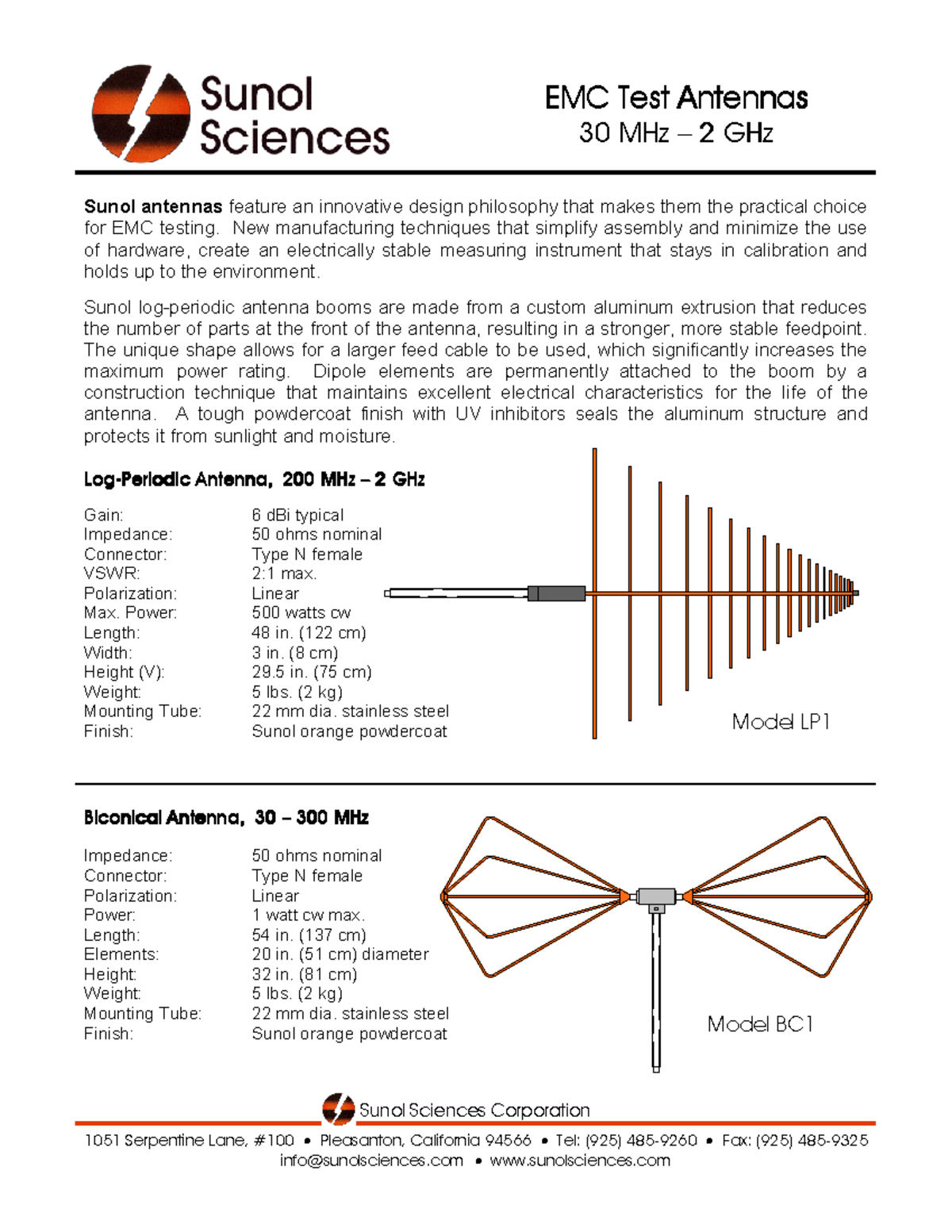 EMC_test_antennas , EMC antennas catalogs - Sunol Sciences Corporation ...