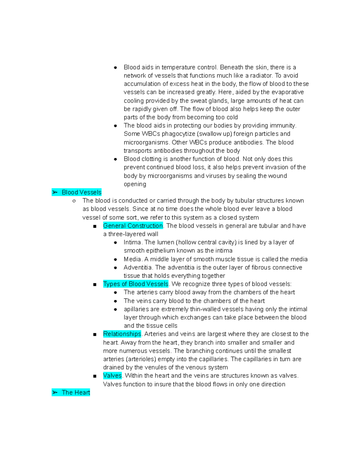 Cardiovascular and Lymphatic System - Blood aids in temperature control ...