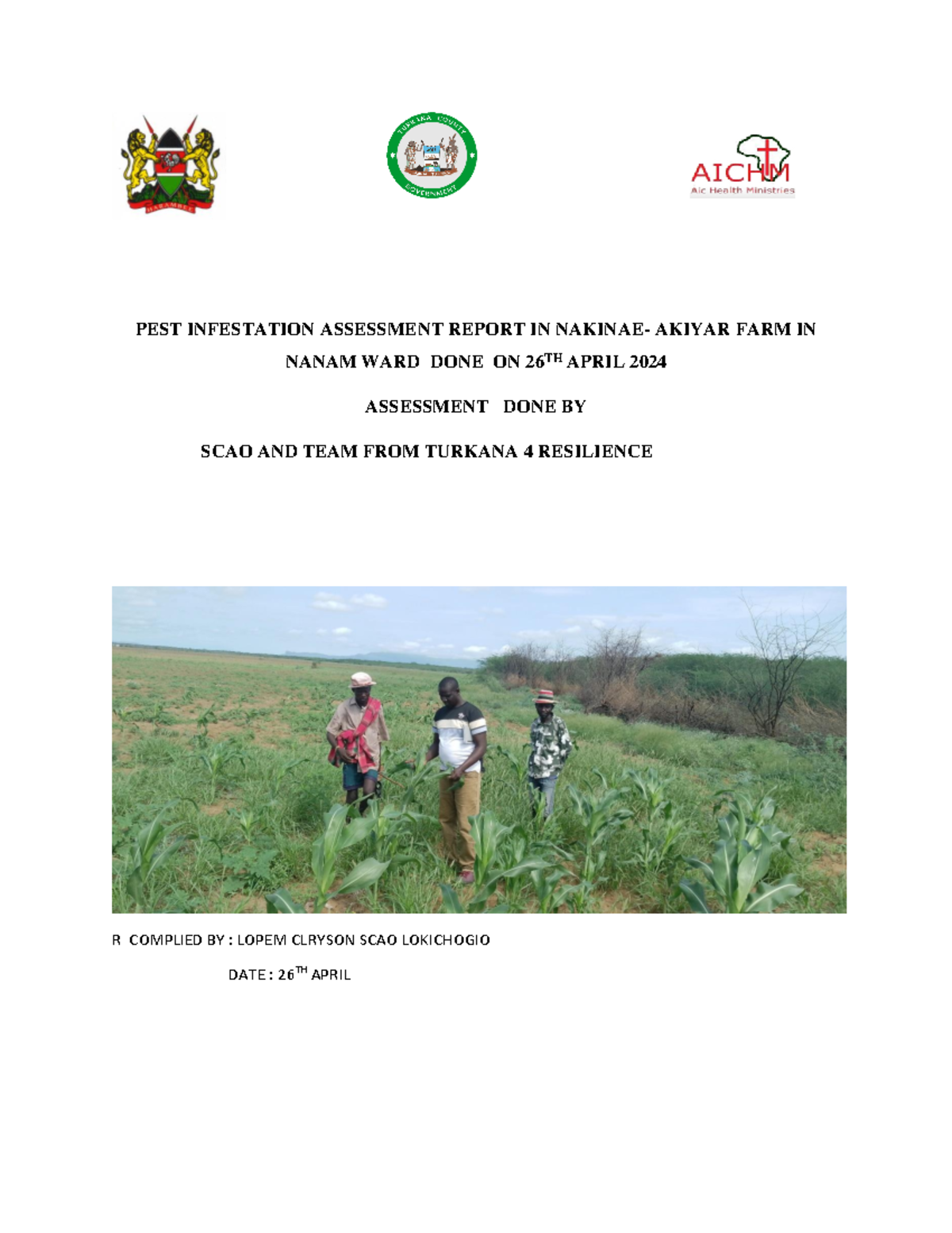 Locust Assessment - PEST INFESTATION ASSESSMENT REPORT IN NAKINAE ...