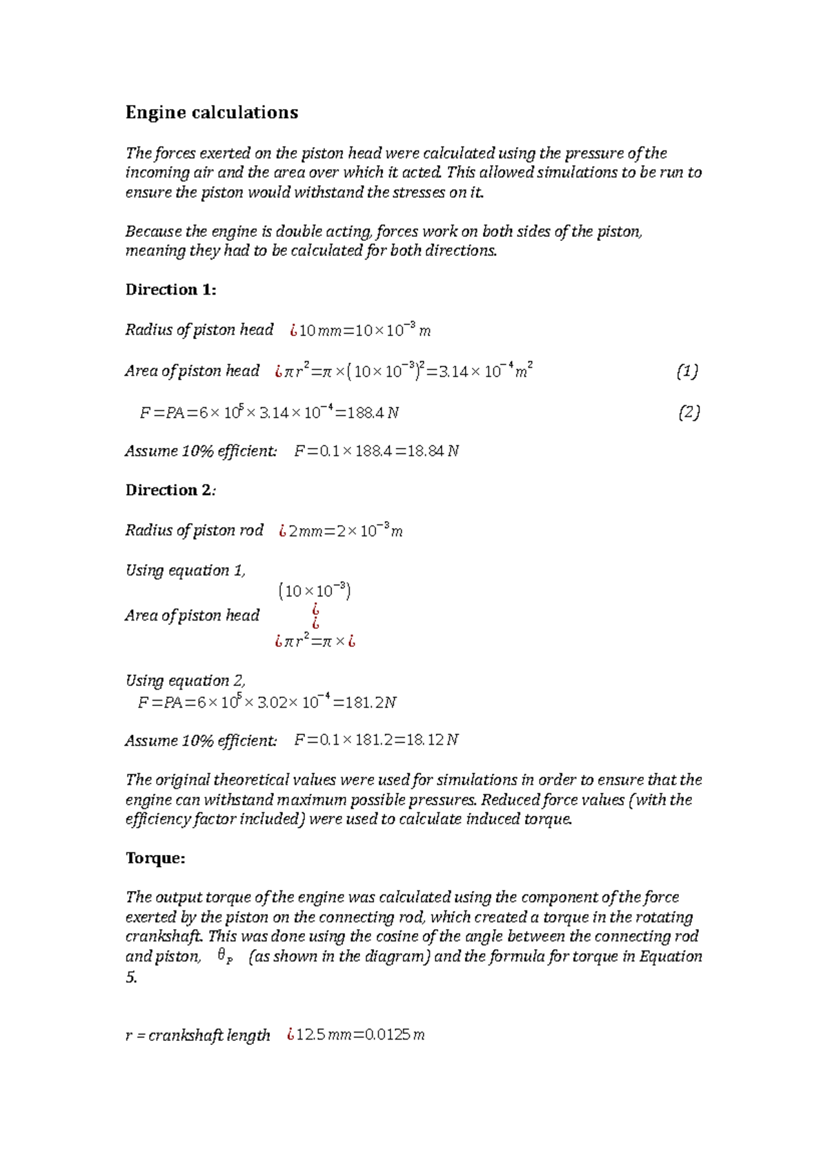 Torque-calculations - Torque calculations - Engine calculations The ...