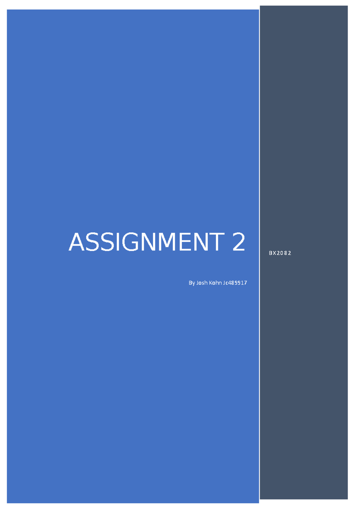 Assignment 2 - Contents - Studocu