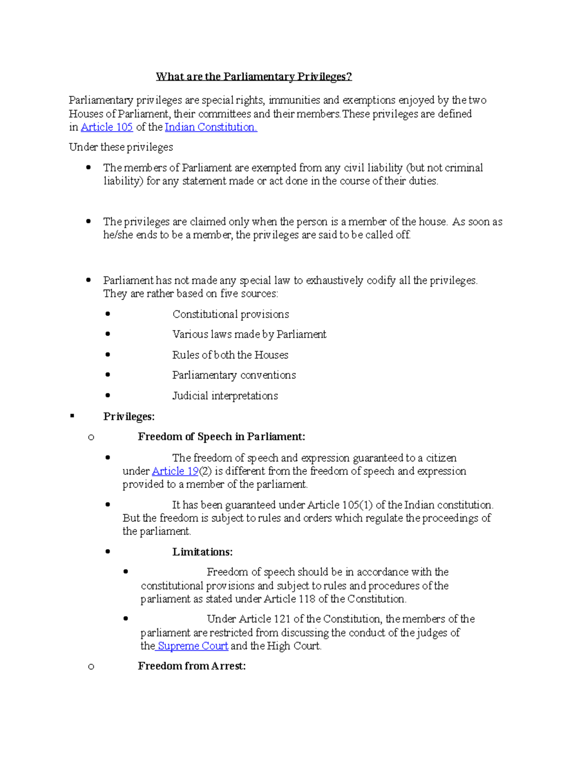 Parliamentary privileges - What are the Parliamentary Privileges ...
